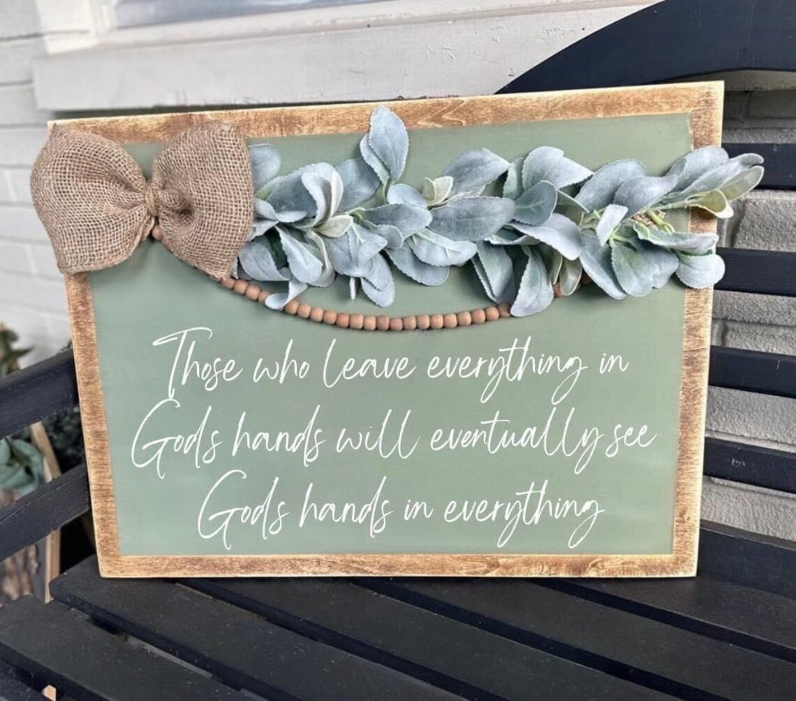 Gods Hands Wood Sign, Religious Home Decor - Etsy