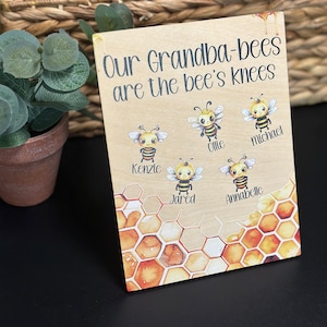 Our Grandba-bees Are the Bees Knees Personalized Sign, Grandkids Sign ...