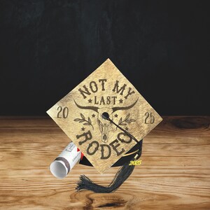 Personalized Cowhide Graduation Cap Topper, Western Custom Graduation ...