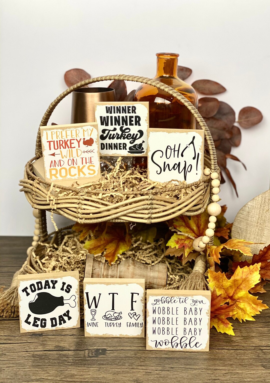 Funny Thanksgiving Decor Fall Themed Tiered Tray Signs Thanksgiving ...