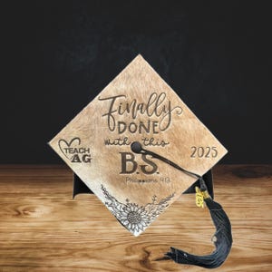 Personalized Cowhide Graduation Cap Topper, Custom Graduation Cap ...