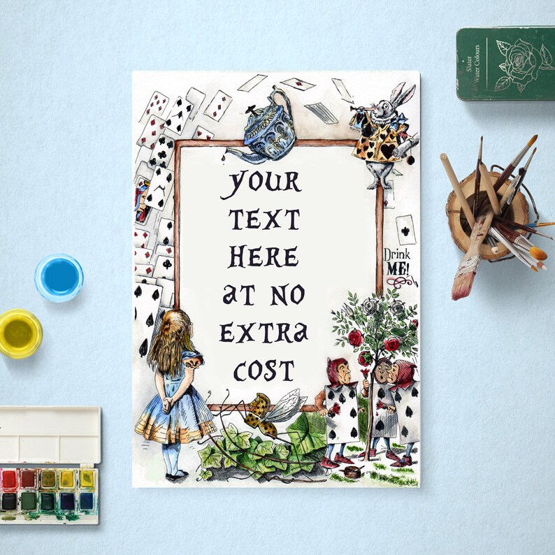 Custom Alice in Wonderland A4 Sign, Poster, Wall Art, High Gloss Finish ...