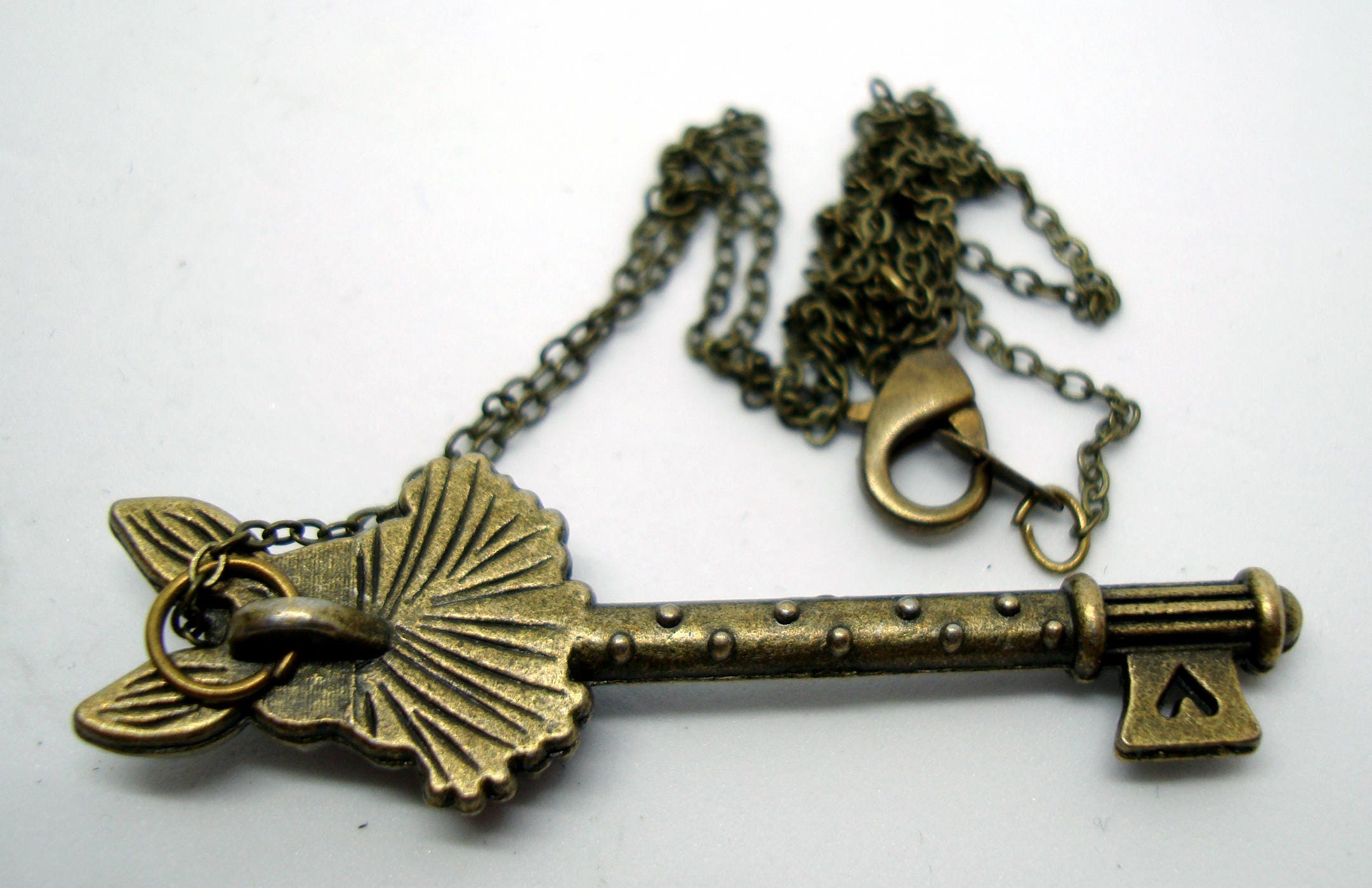 Rabbit Head Key Chain Necklace Vintage Steampunk or Goth | Etsy