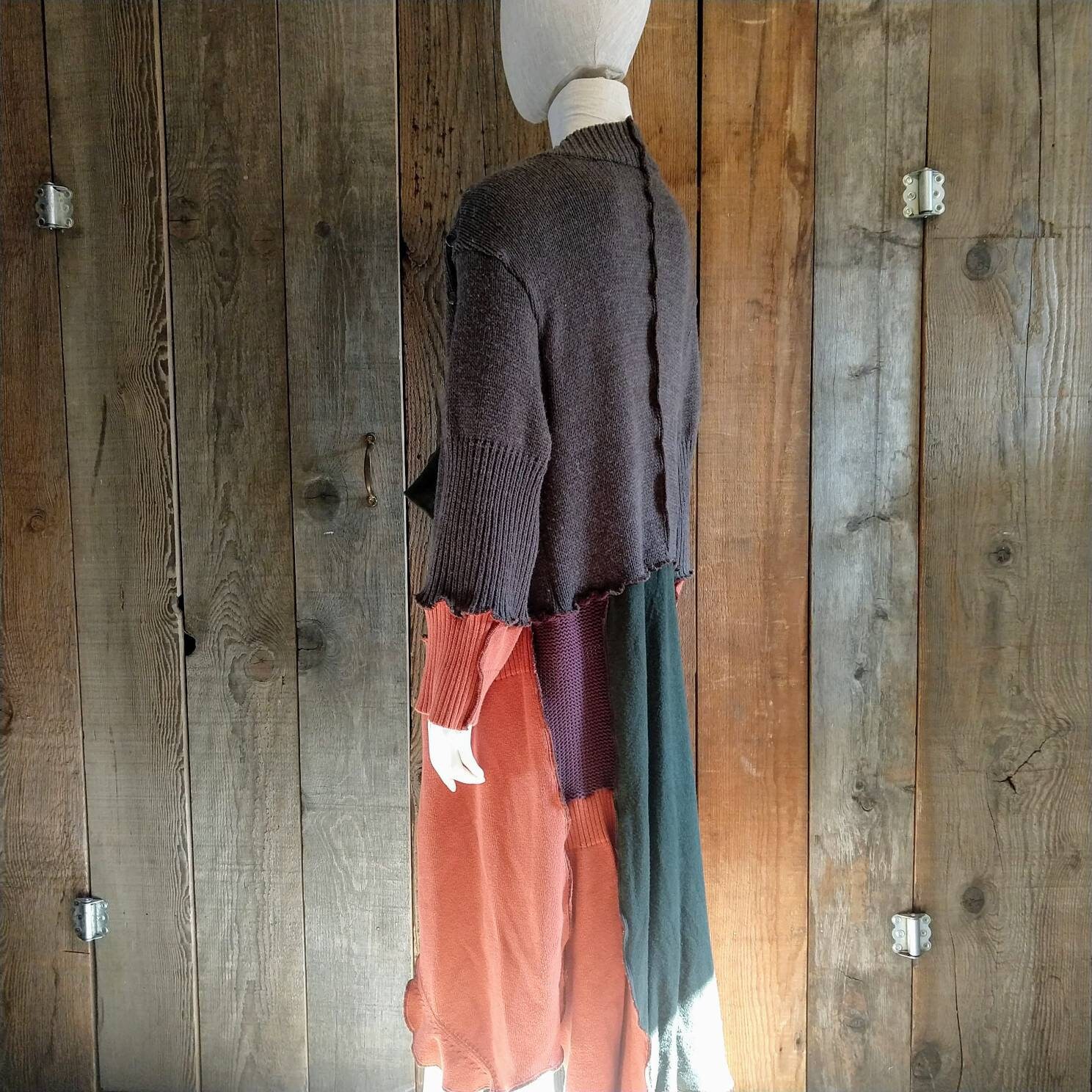1/2 PRICE SALE Recycled Sweater Coat : Studded Earth Tones - Etsy