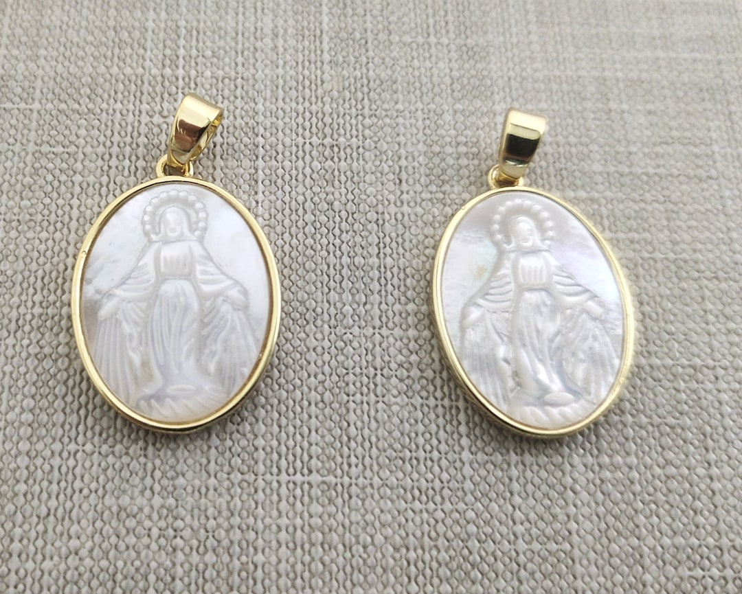 1-30pcs Natural Mother of Pearl Carving Jess Mary Charms, 17x24mm Oval ...