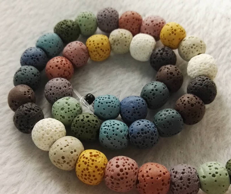 8mm 10mm Mixed Color Lava Beads Lava Rock Jewelry Beads - Etsy