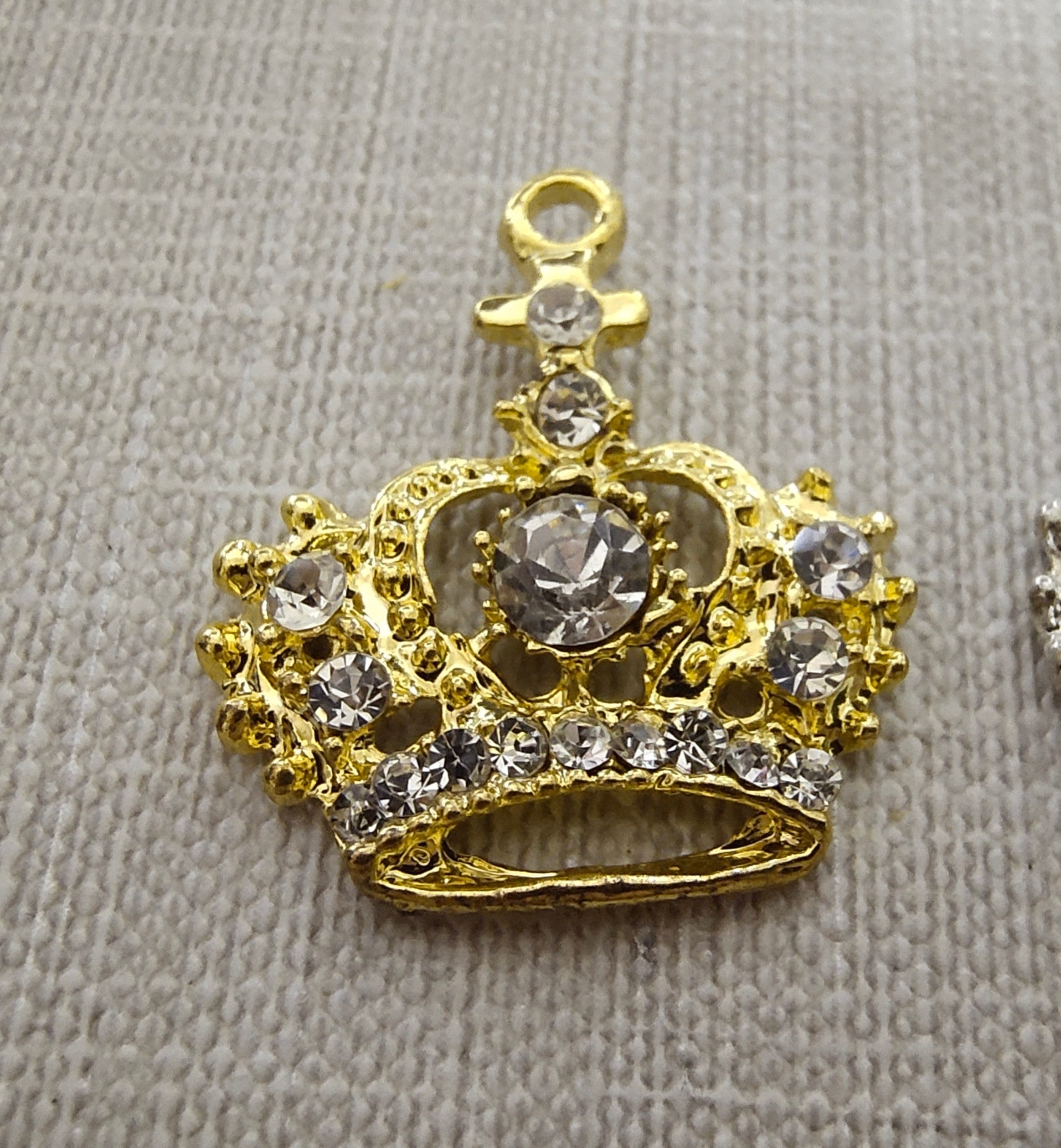 10pcs Crown Charms rhinestone Crown Charms 21x25mm Crown - Etsy