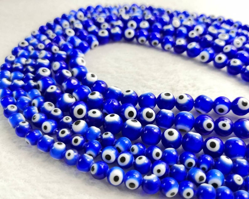 Blue Evil Eye Round Beads ,glass Evil Eye Beads ,4mm 6mm 8mm 10mm 12mm ...