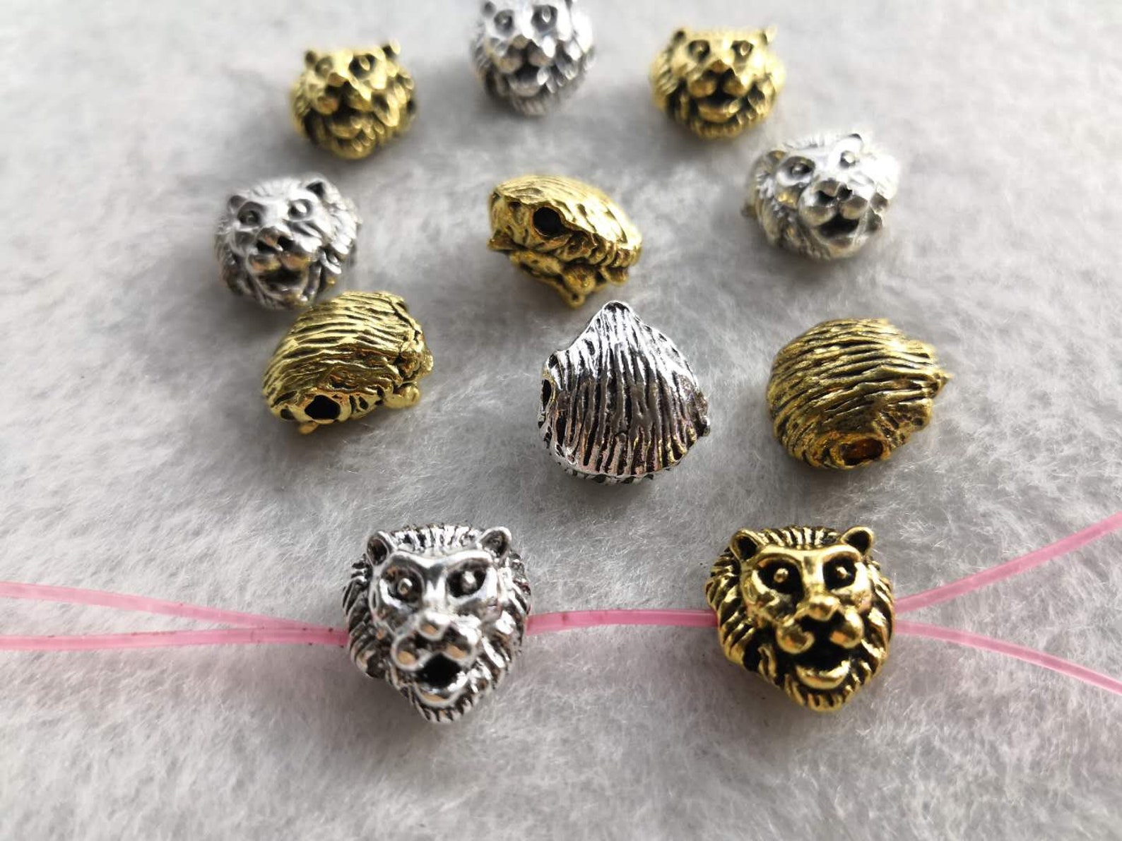 20 Pcs Lion Beads ,12x13mm Lion Head Beads , Lion Jewelry ,findings ,BA ...