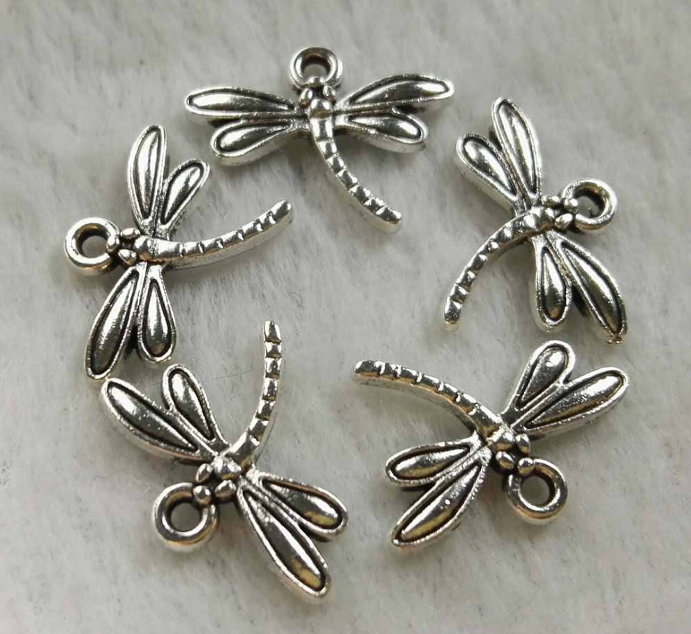 50pcs Dragonfly Charms dragonfly Jewelry Antique Silver - Etsy