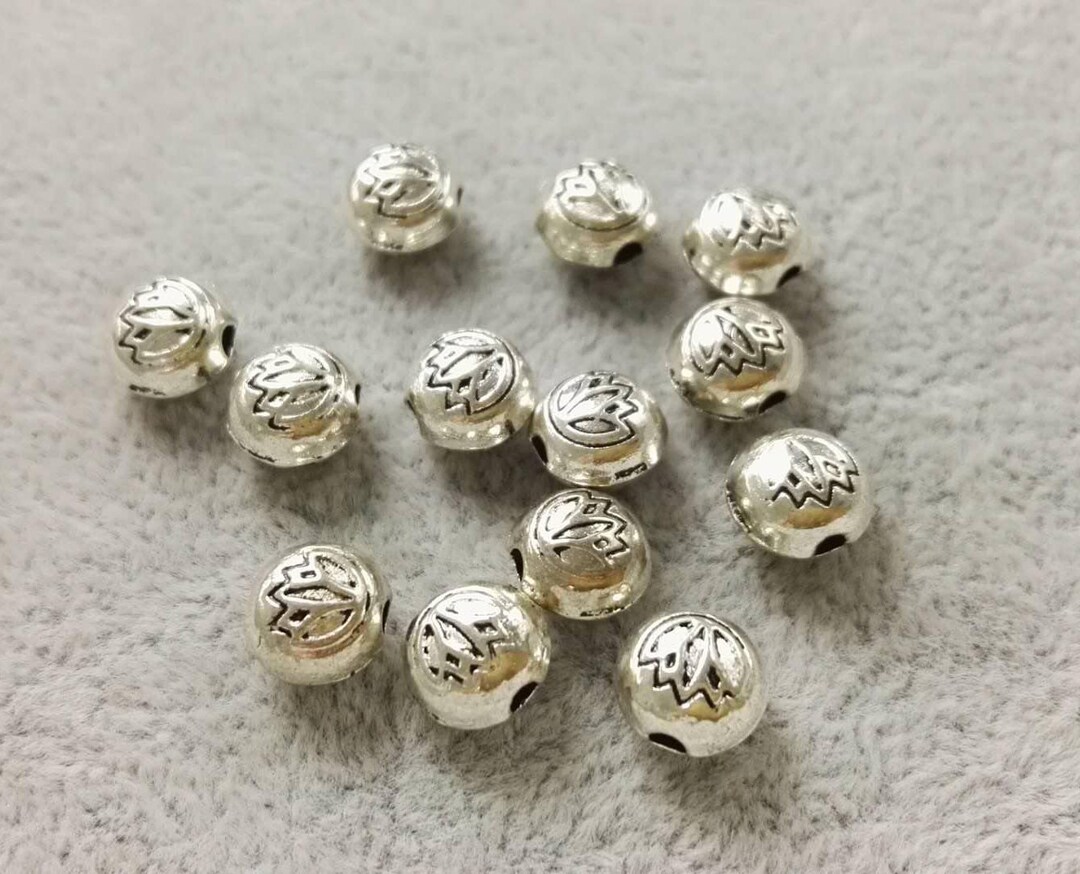 50pcs Double Sided Lotus Flower Beads 8mm Lotus Spacer Beads - Etsy