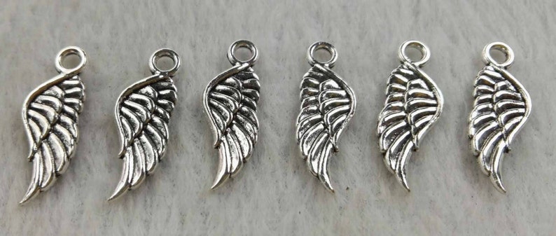 50 Pcs Angel Wing Charms angel Wing Pendants 8x21mm Double - Etsy
