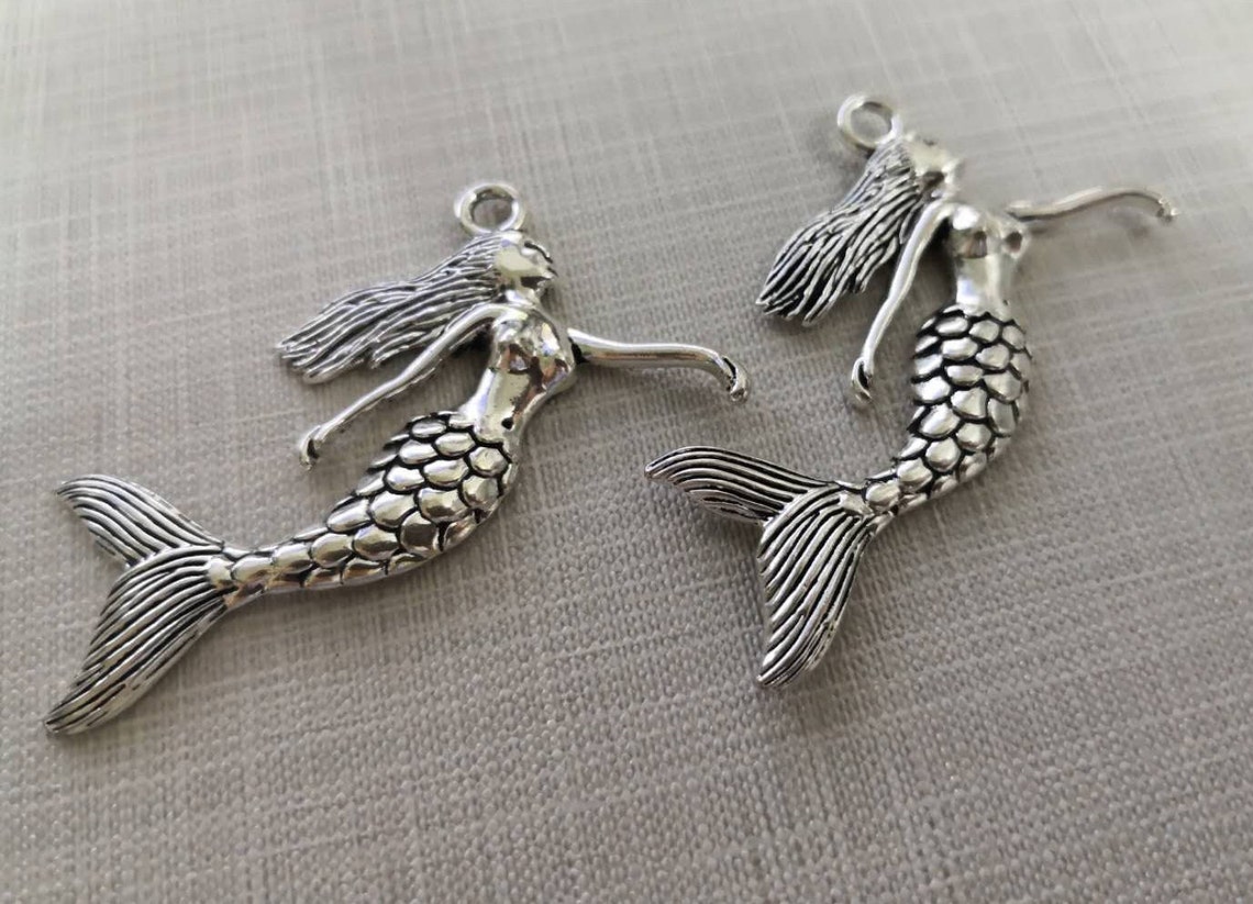 10pcs Large Mermaid Pendants 32x60mm Mermaid Jewelry ocean - Etsy