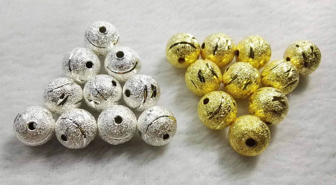 50pcs Copper Round Beads , Cut Balls Copper Beads , Metal Spacer Beads ...