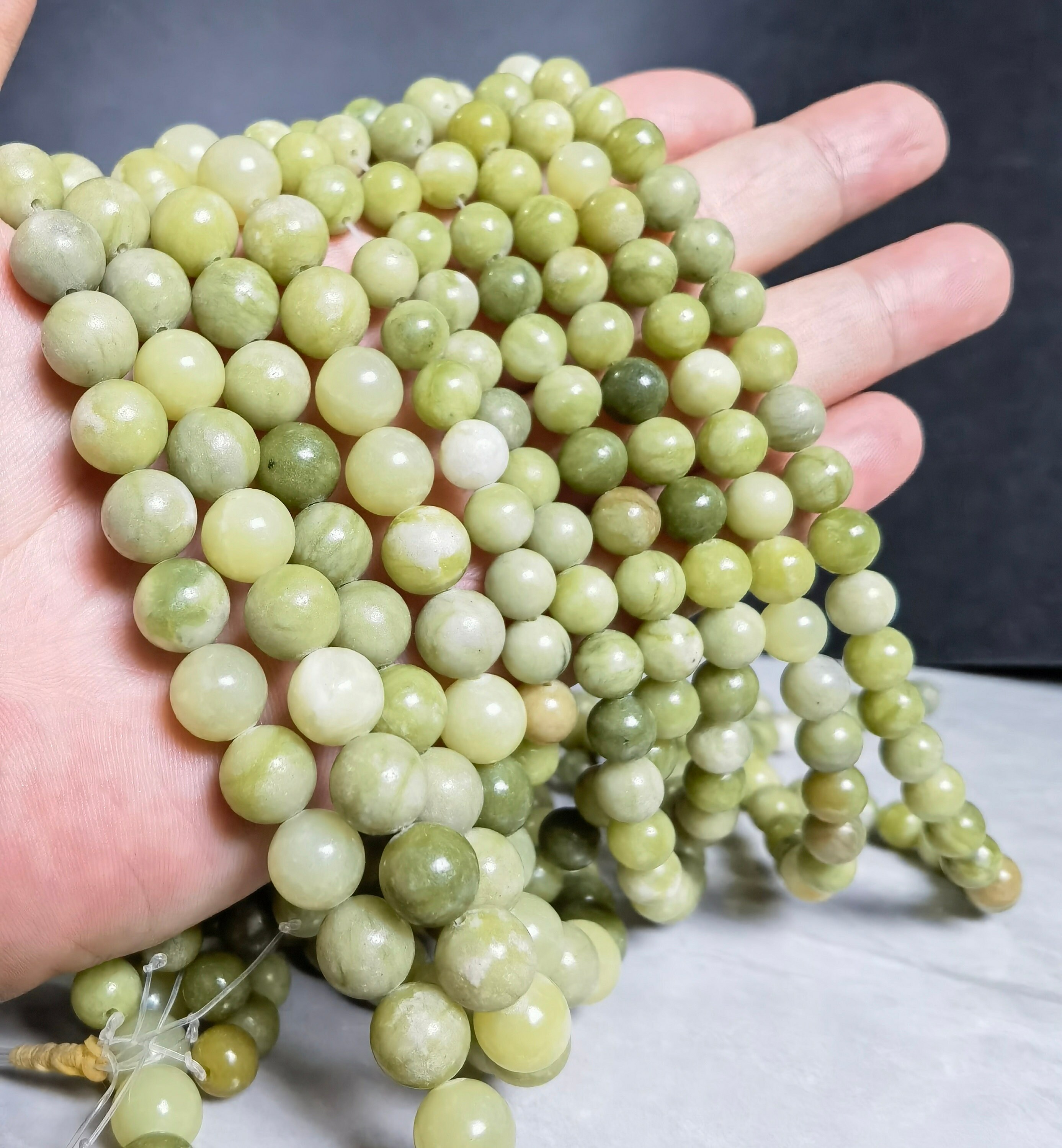1 Full Strand Olive Green Jade Round Beads jade Beads 6m 8mm - Etsy