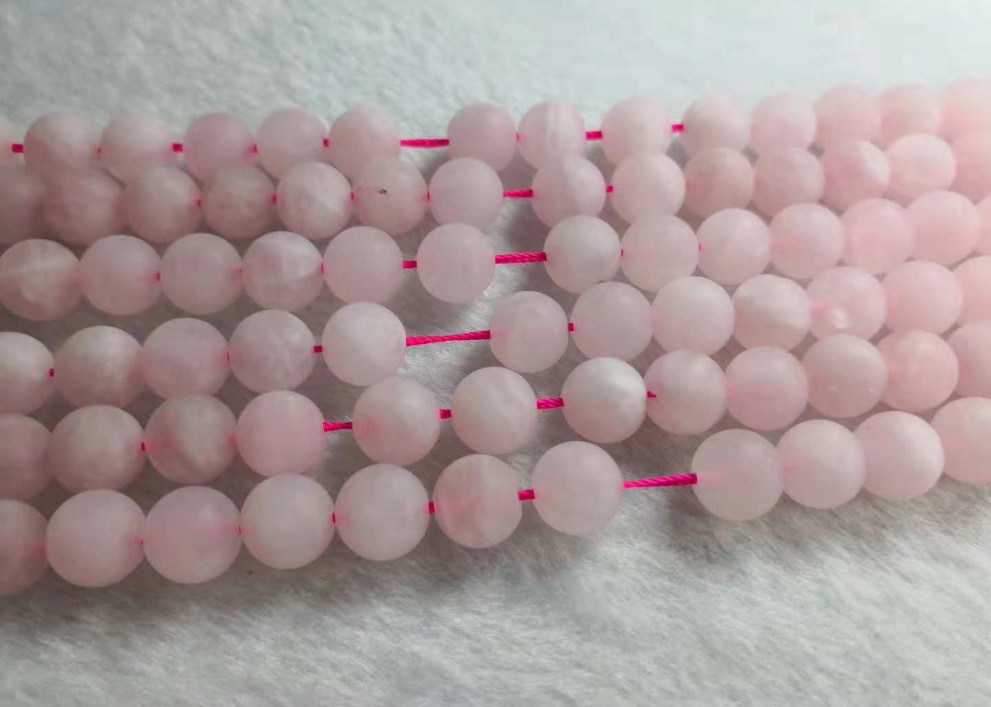 1 Full Strand 6mm 8mm 10mm Matte Rose Quartz Round Beads | Etsy
