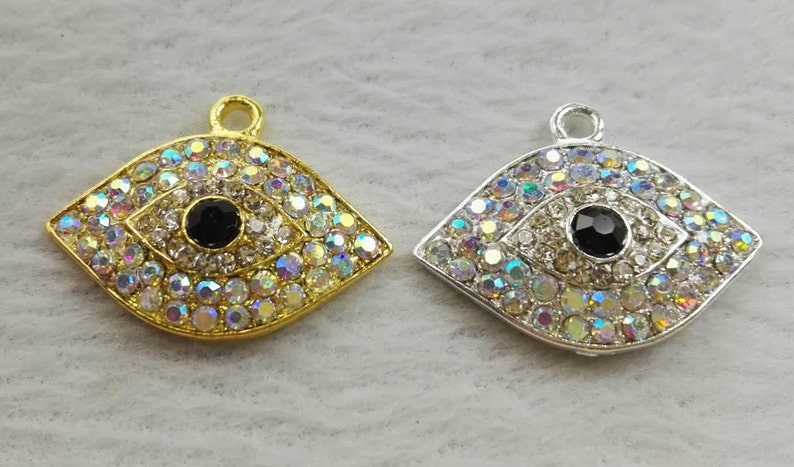 5pcs Rhinestone Evil Eye Charms Evil Eye Pendants Evil Eye - Etsy