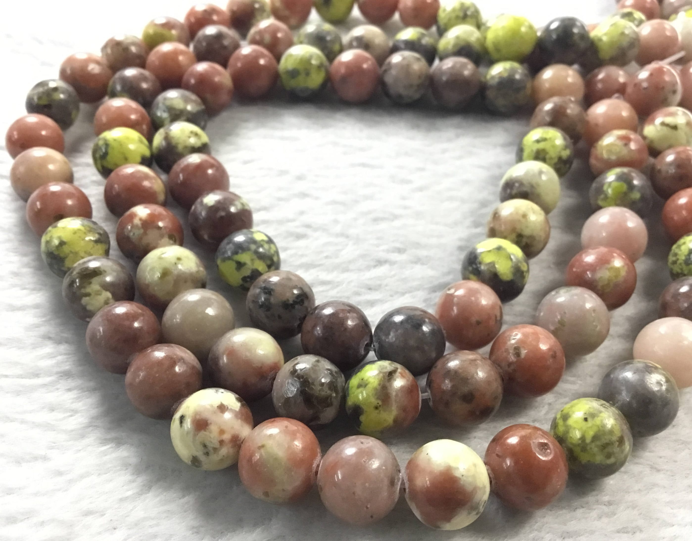1 Full Strand 6mm 8mm 10mm Plum Blossom Jasper Beads ,smooth Round ...