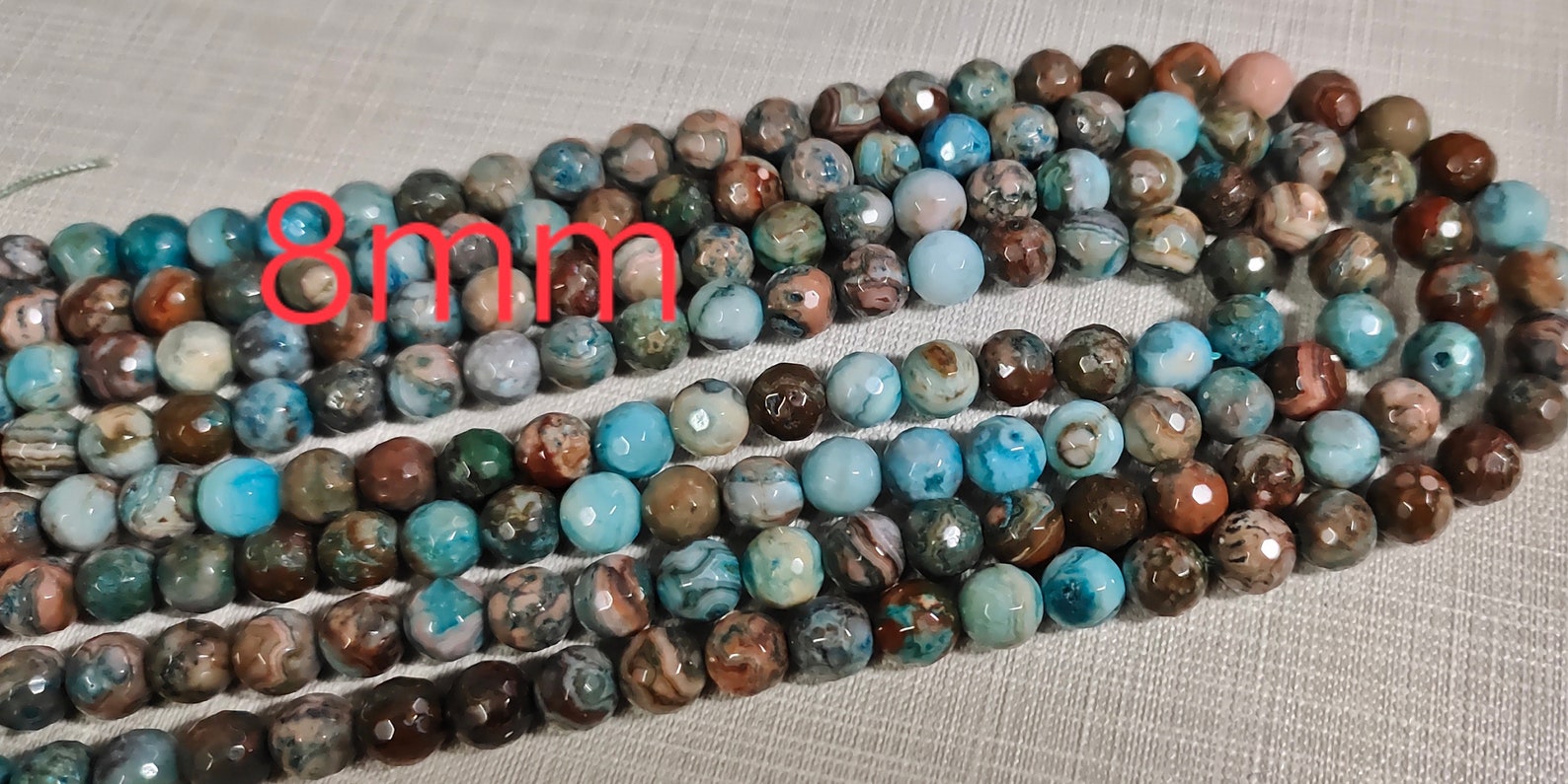 1 Full Strand 6mm 8mm 10mm Blue Crazy Lace Agate Beads ,faceted Round ...