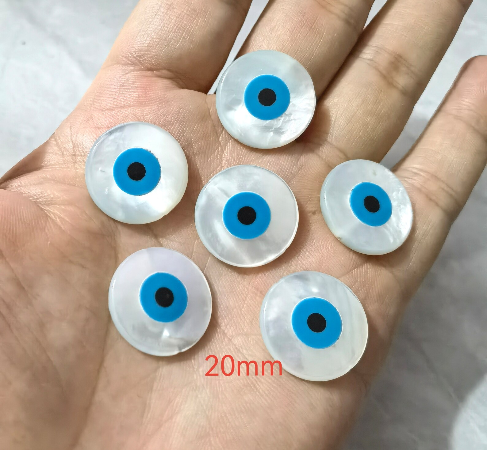 4mm - 20mm Mother of Pearl Evil Eye Beads , Evil Eye Beads , Natural ...