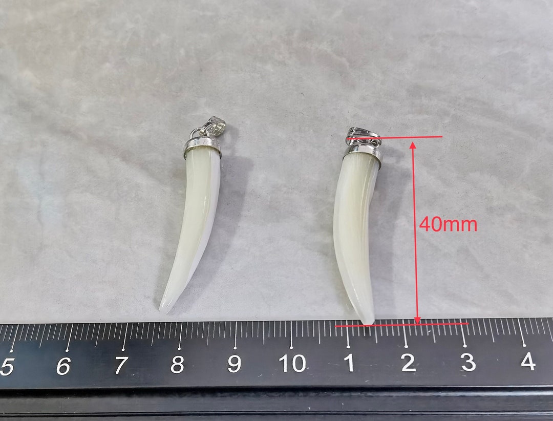 Mother of Pearl Tooth Pendant ,40mm Tooth Charms ,elephant Tooth Charms ...