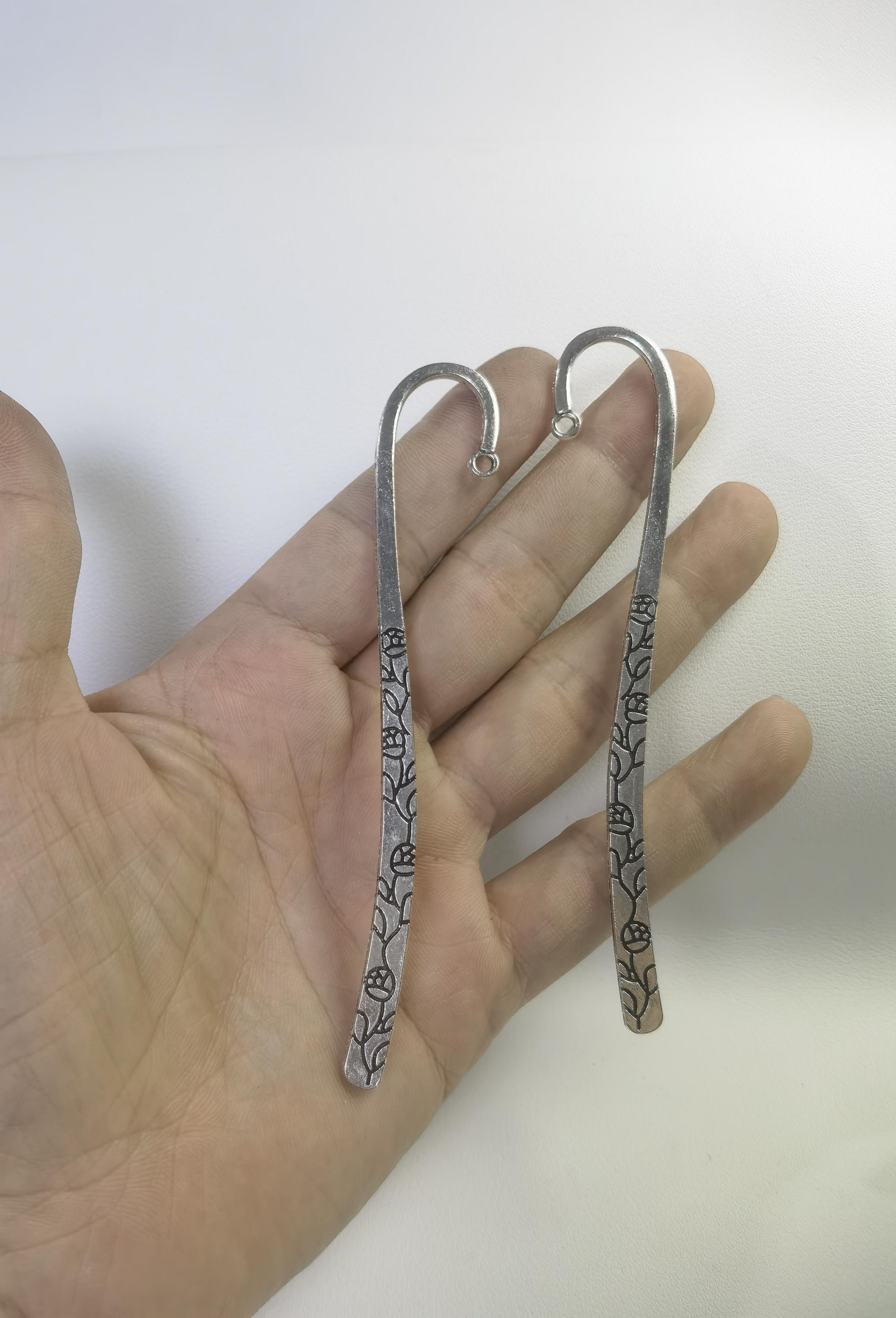 20x114mm Silver Pretty Pattern Carved Metal Bookmark , Antique Silver ...