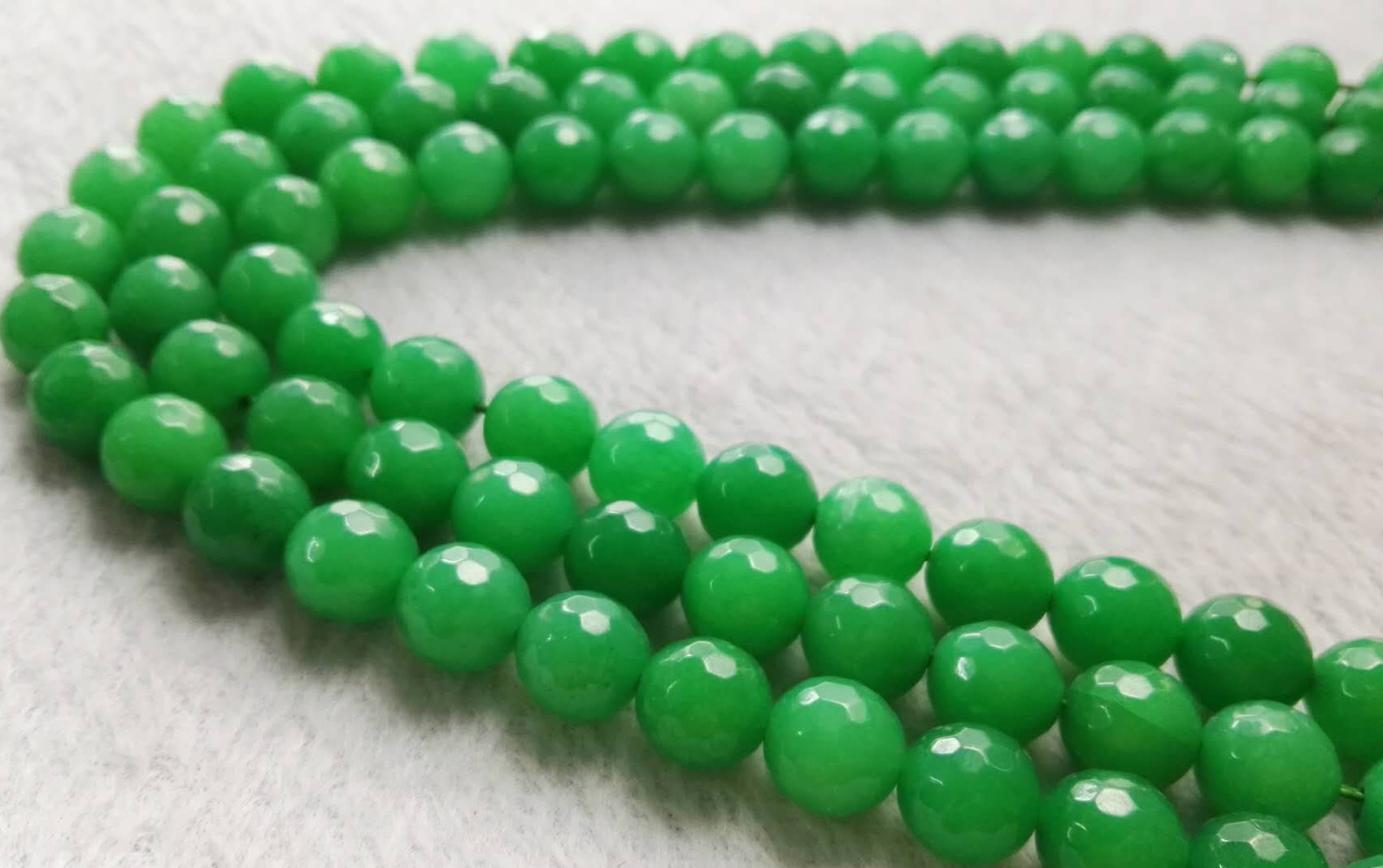 1 Full Strand 8mm Faceted Agate Beads Green Agate Beads | Etsy