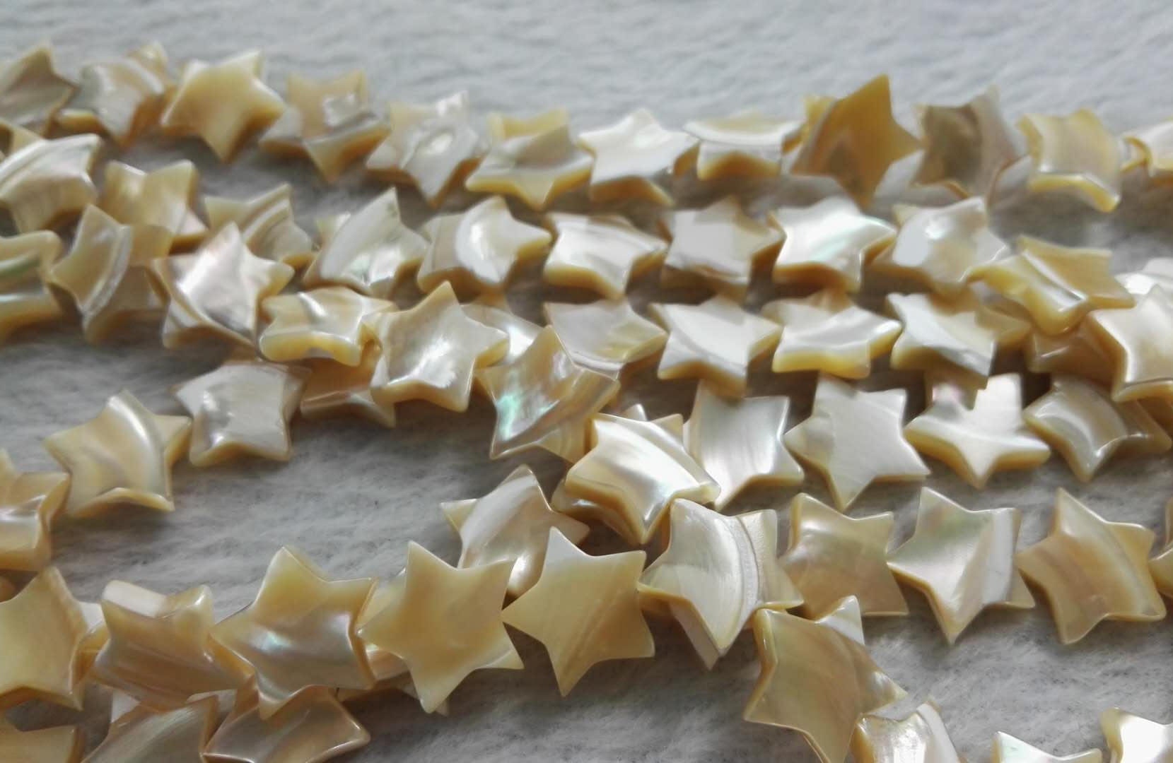 1 Full Strand Mother of Pearl Star Beads Pearl Star Beads - Etsy