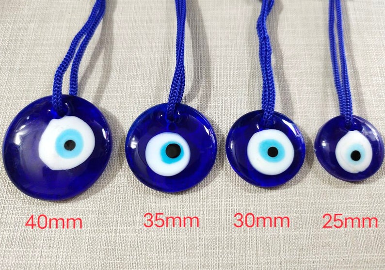 5pcs Glass Round Evil Eye Pendant , 25mm ,30mm ,35mm ,40mm Turkish Eye ...
