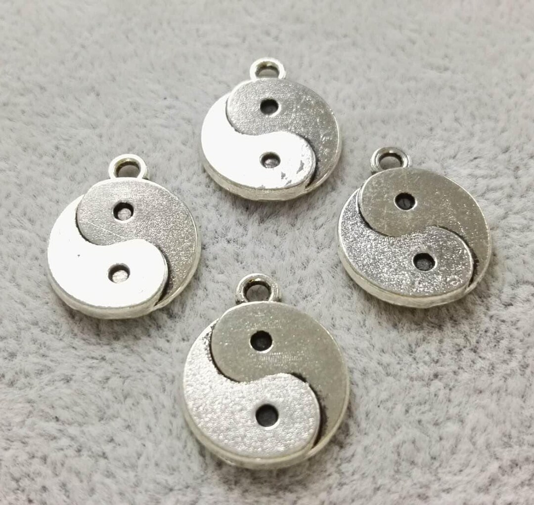 30pcs Antique Silver Yin Yang Charms ,eight Diagrams Charms , Tai Chi ...