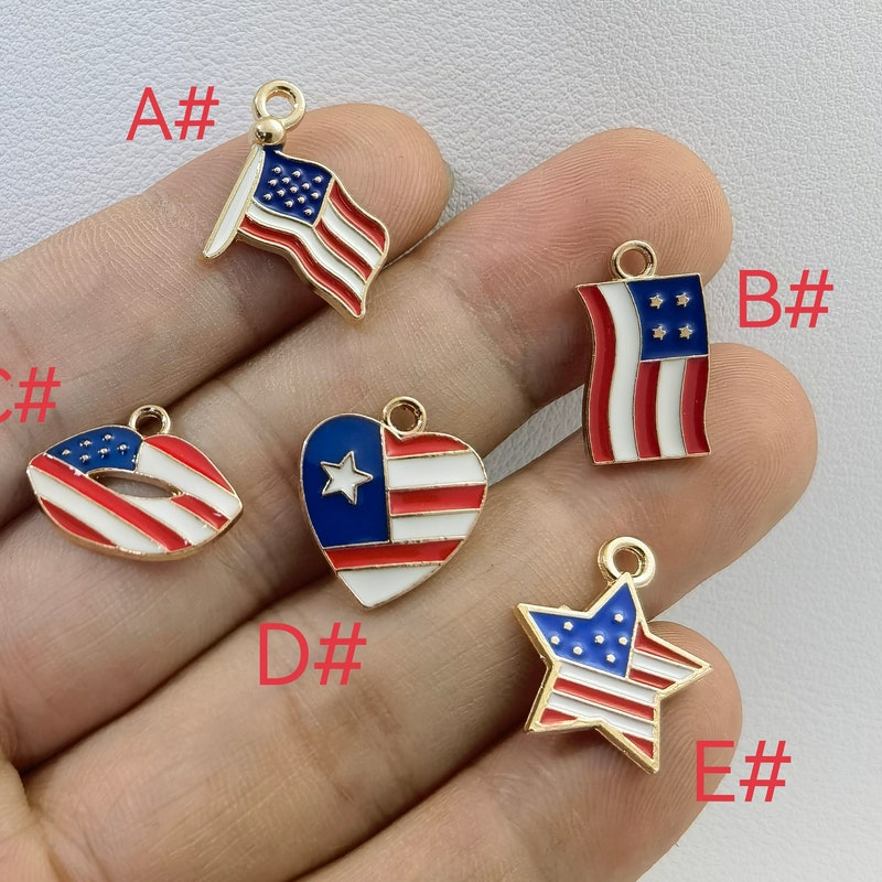 American Flag Charm - Etsy