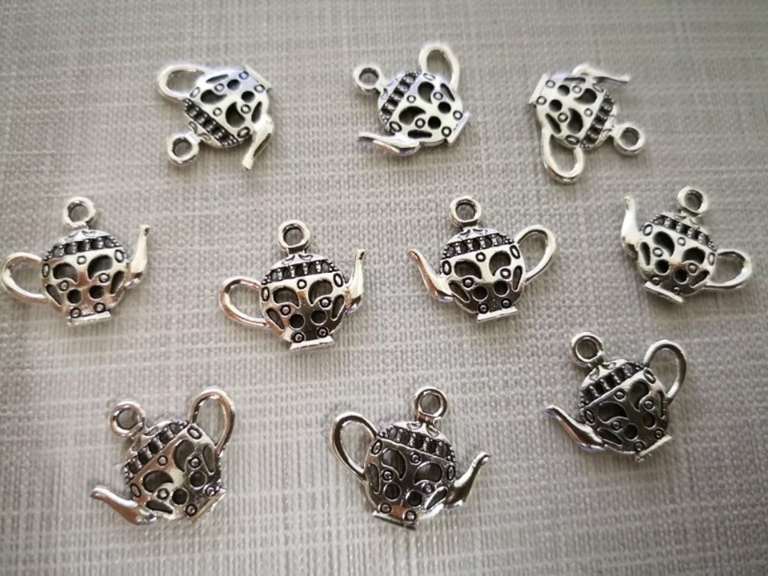 30pcs Double Sided Teapots Charms , Tea Time Charms ,16x17mm Silver Tea ...