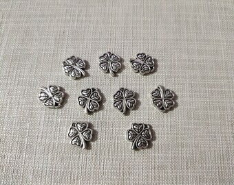 18K Gold Filled Four Leaf Clover Shell Charm Pendant, Four Leaf Clover ...