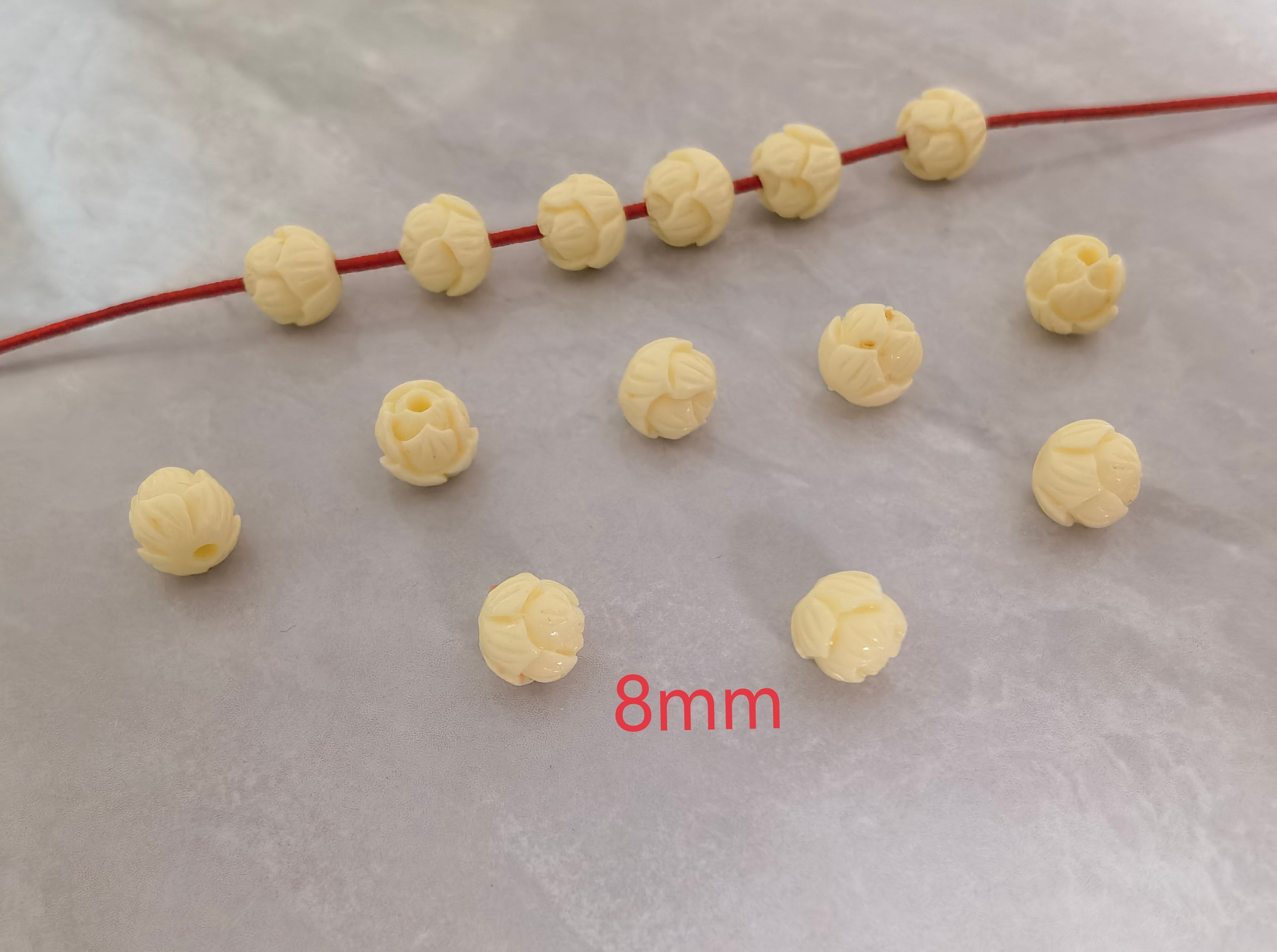 20pcs 100pcs Composite Resin Coral Lotus Flower Beads ivory - Etsy