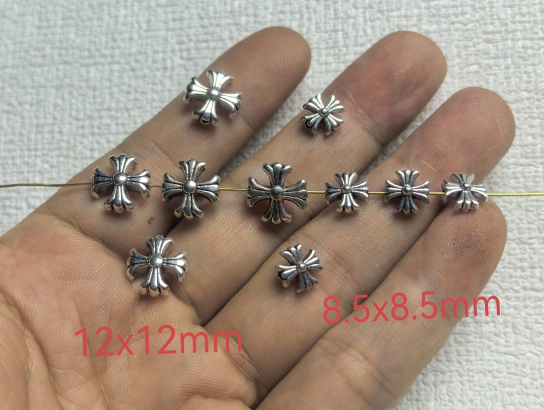 Antique Silver Cross Beads Metal Cross Beads ,double Sided Cross Beads ...