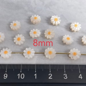 Mother of Pearl Daisy Flower Beads ,double Sided Flower Beads ,6mm/8mm ...
