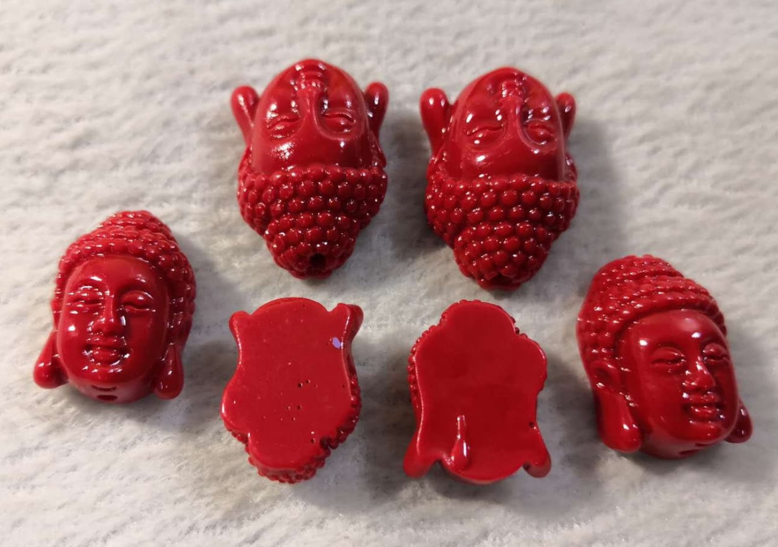 10pcs Resin Buddha Beads Red Buddha Head Beads Buddhist - Etsy