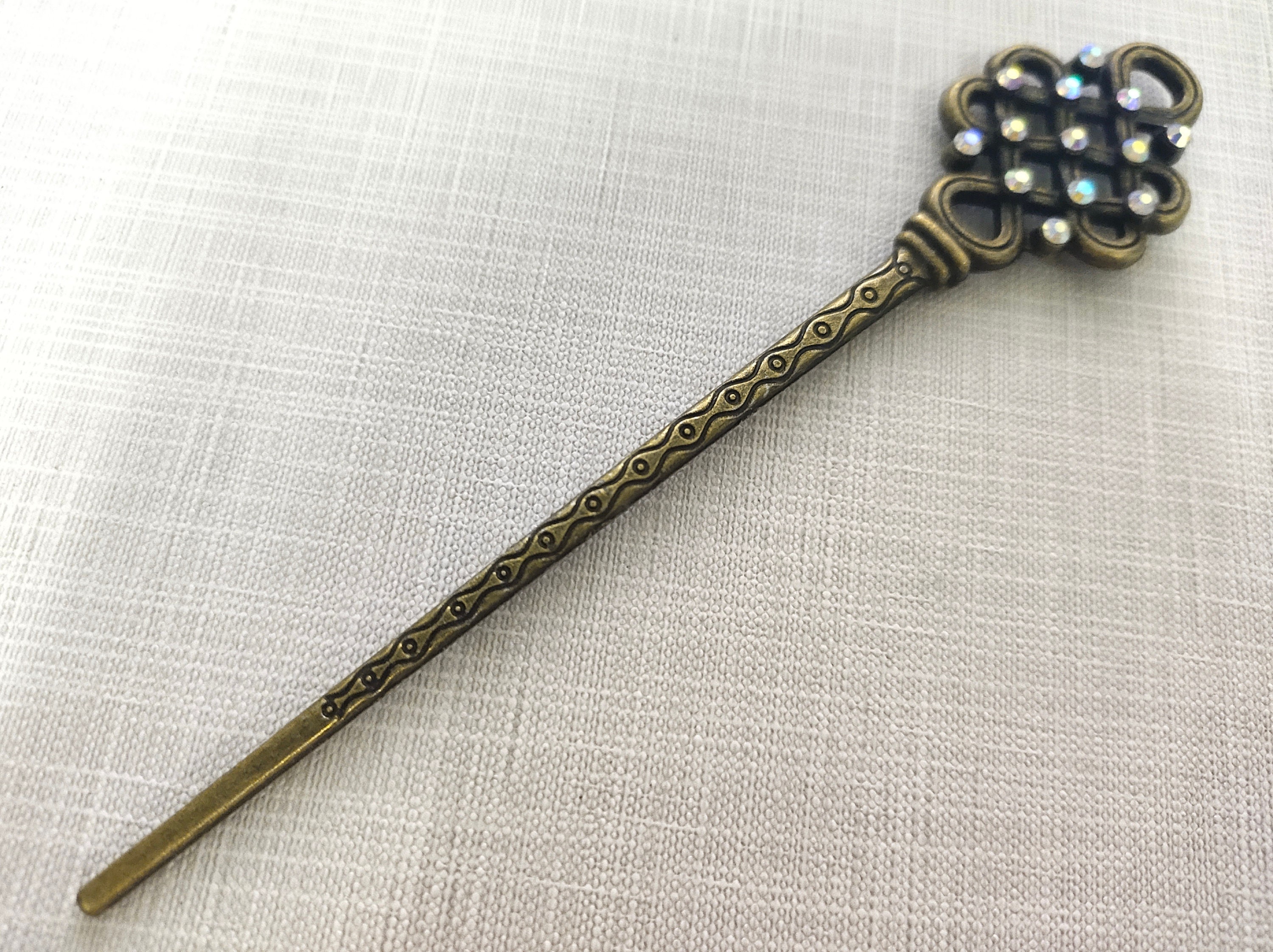 5 pcs Antique Bronze Hair Stick Rhinestone Hair Sticks | Etsy
