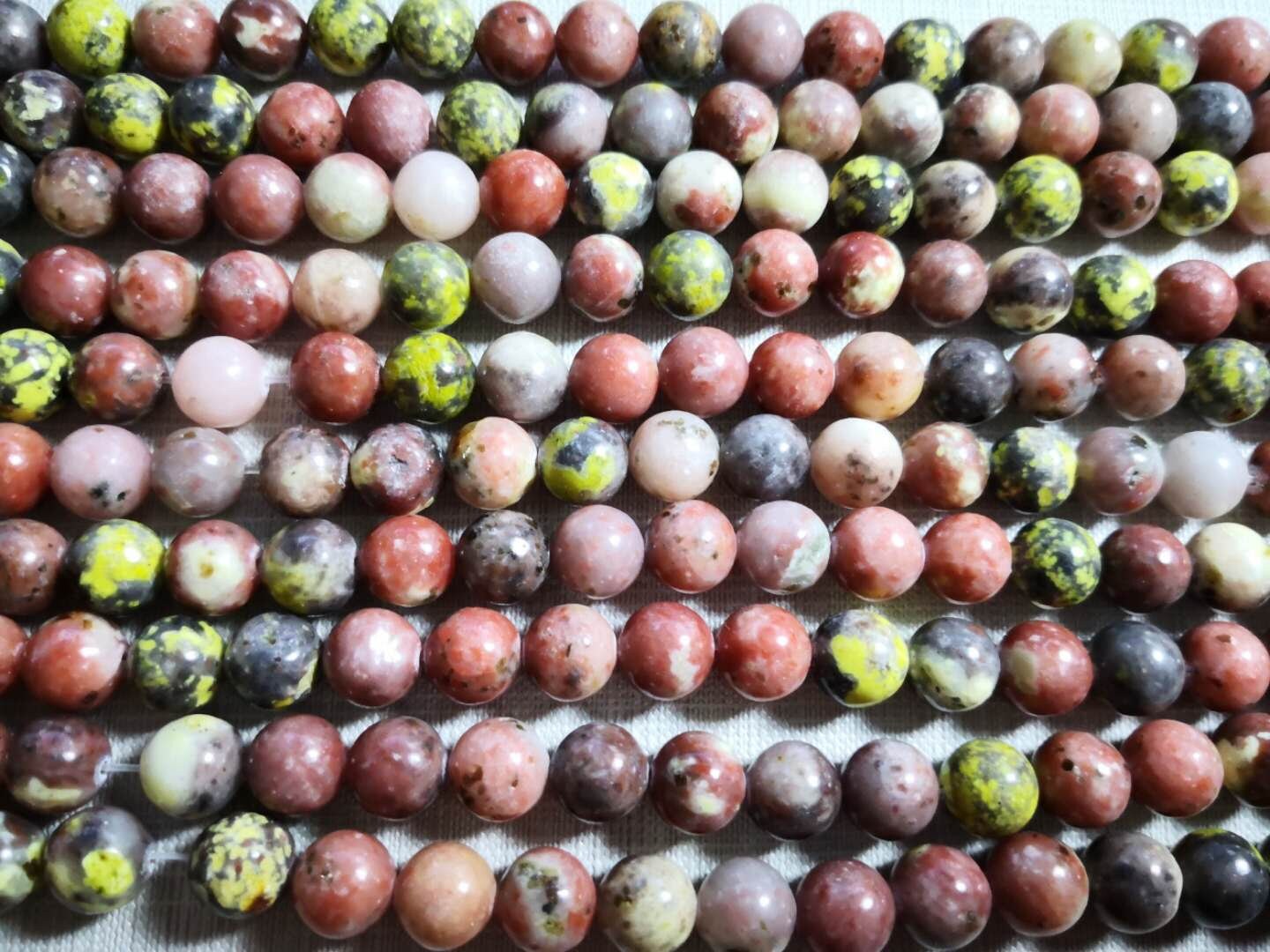 1 Full Strand 6mm 8mm 10mm Plum Blossom Jasper Beads ,smooth Round ...