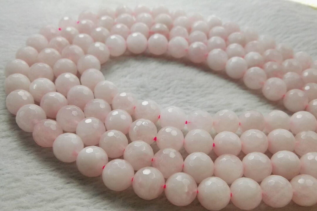 1 Full Strand 6mm 8mm 10mm Pink Quartz Faceted Round Beads , Pink ...