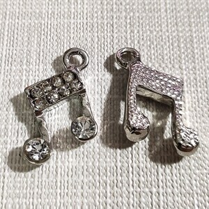 10pcs Rhinestone Music Note Charms Pendants , 12x22mm Music Note Charm ...
