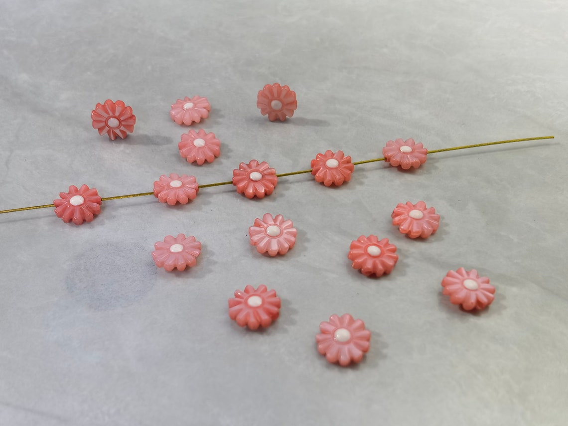 Shell Freshwater Dyed Daisy Flower Beads ,double Sided Flower Beads ...