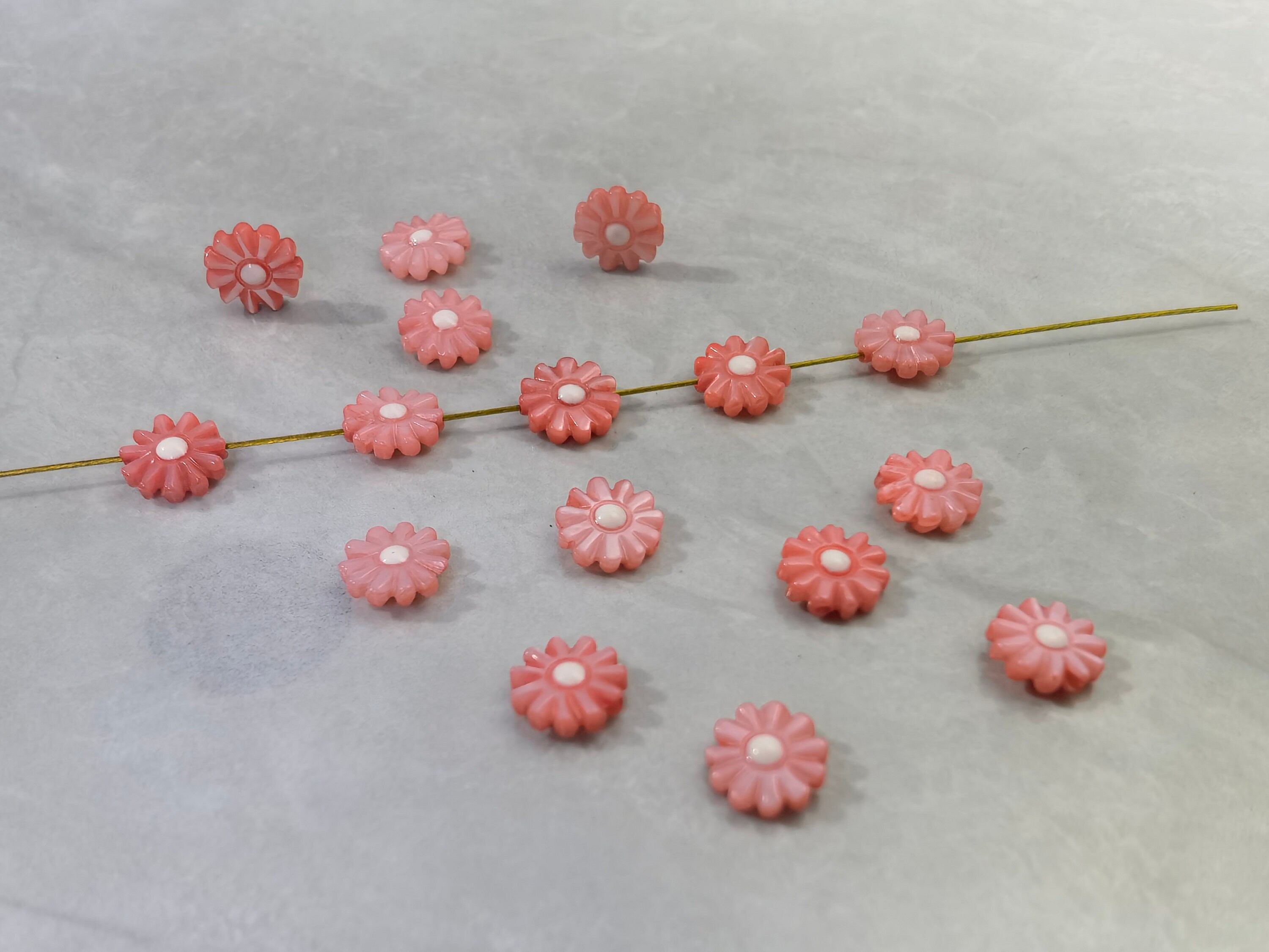 Shell Freshwater Dyed Daisy Flower Beads ,double Sided Flower Beads ...