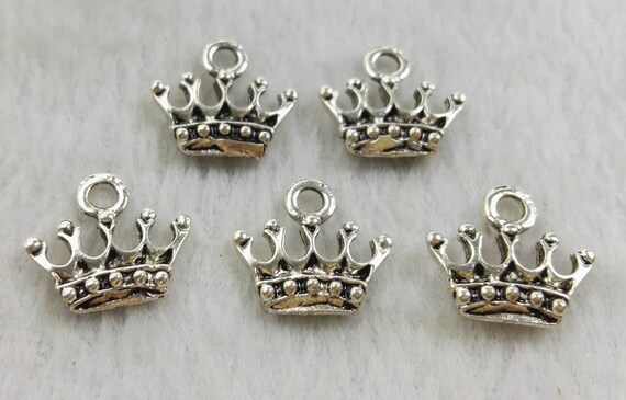 50pcs Double Sided Crown Charms Crown Pendant Antique | Etsy