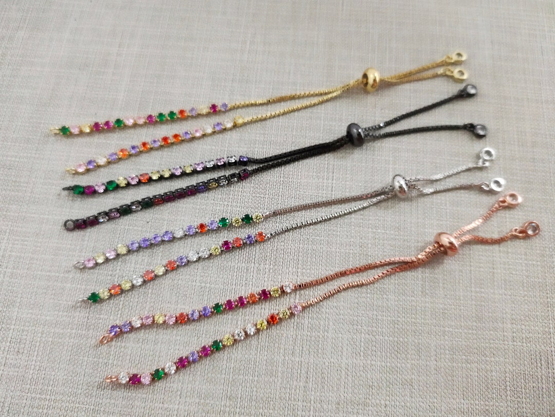 23cm Adjustable Bolo Bracelet ,box Chain With Slider Clasp Bracelet ...
