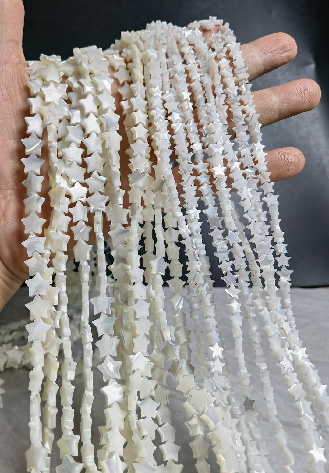 Mother of Pearl Star Beads ,6 - 12 Mm Pearl Star Beads ,white MOP Star ...