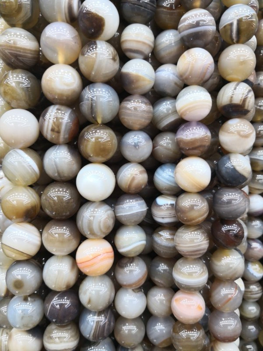 1 Full Strand Natural striped Agate Beads ,striped Agate Beads,smooth ...