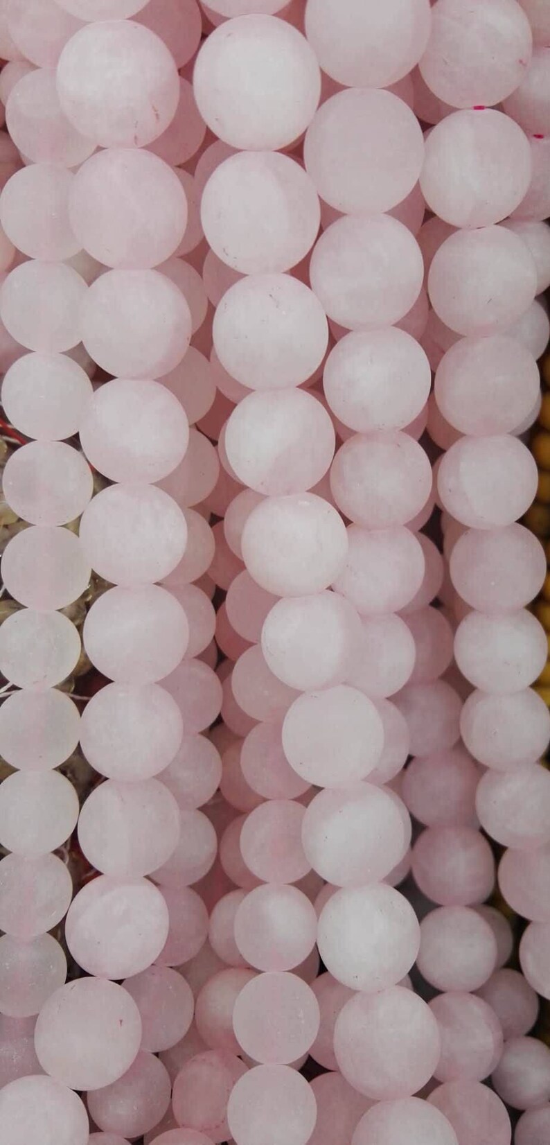 1 Full Strand 6mm 8mm 10mm Matte Rose Quartz Round Beads | Etsy