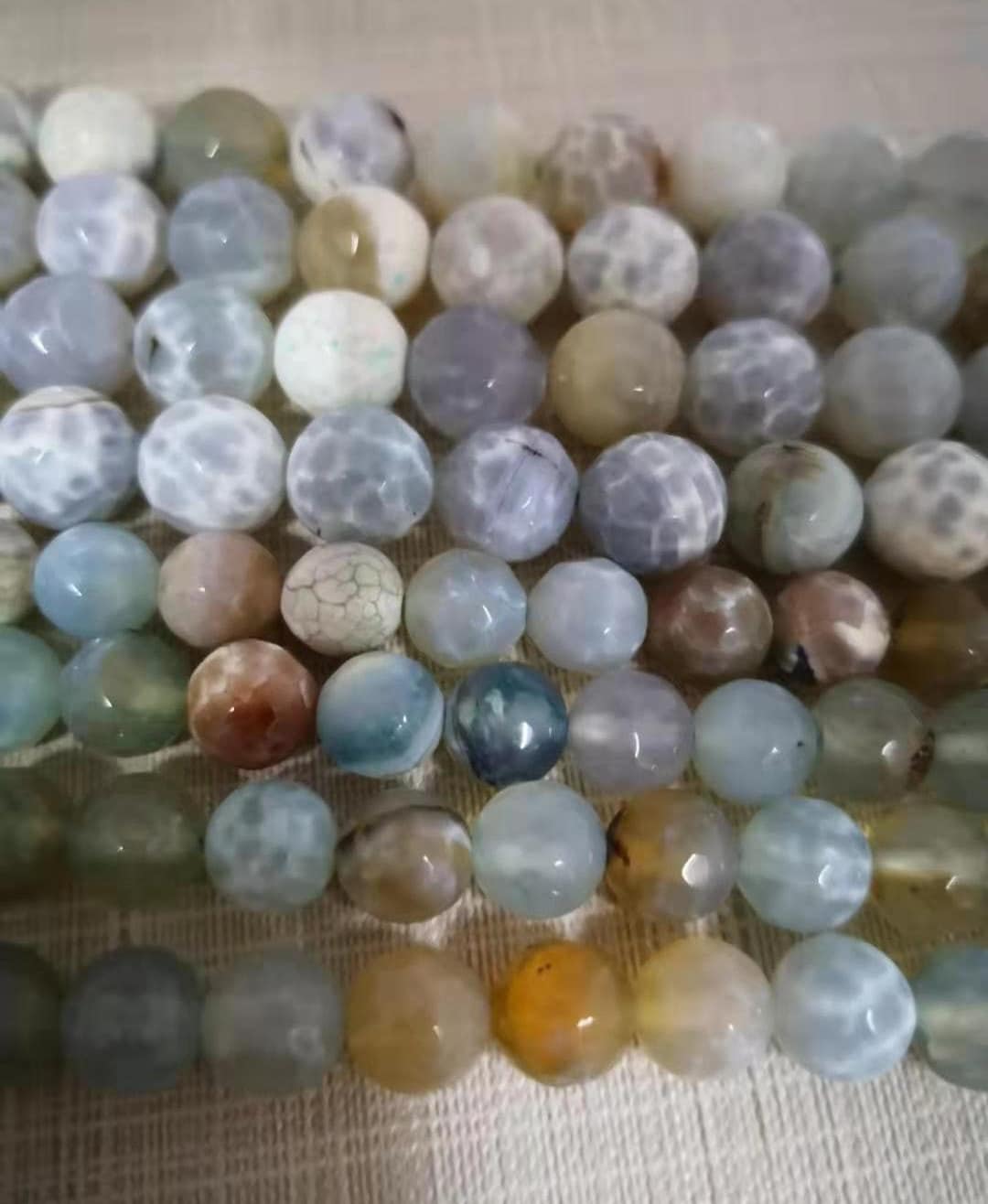 1 Full Strand 8mm 10mm Multicolor Agate Faceted Round Beads - Etsy