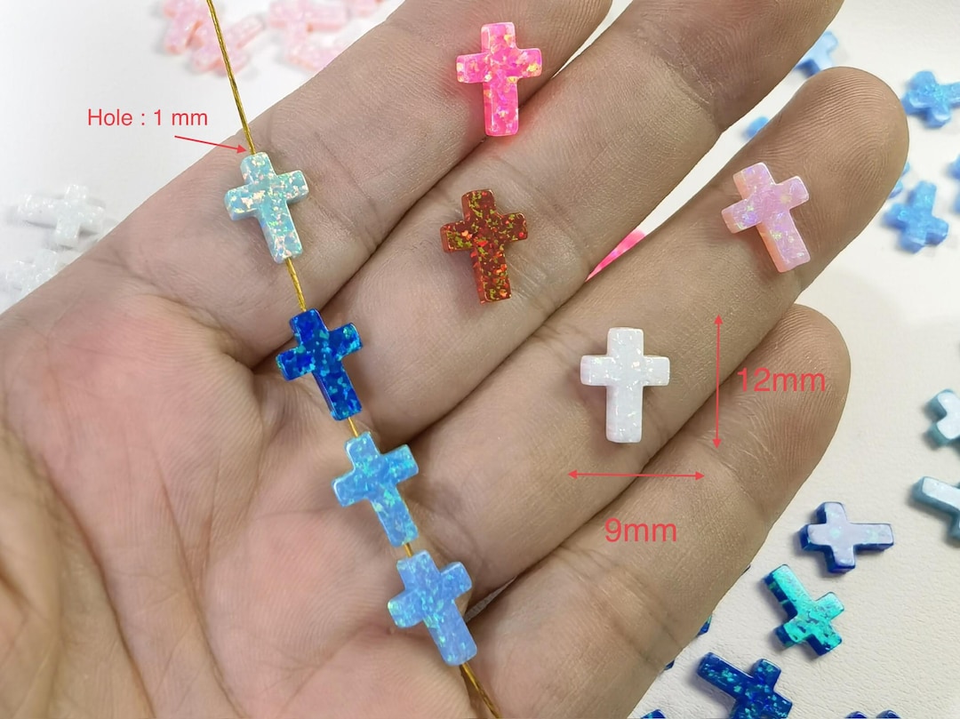 Opal Cross Beads ,9x12mm Cross Beads ,synthetic Lap Created Cross ...